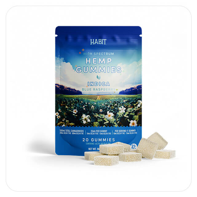 Buy Delta 8 + Delta 9 Gummies Blue Raspberry Online | Habit